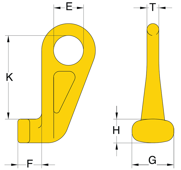 8-067-45LT Yoke Left Hand Container Hook | Wesco Industries