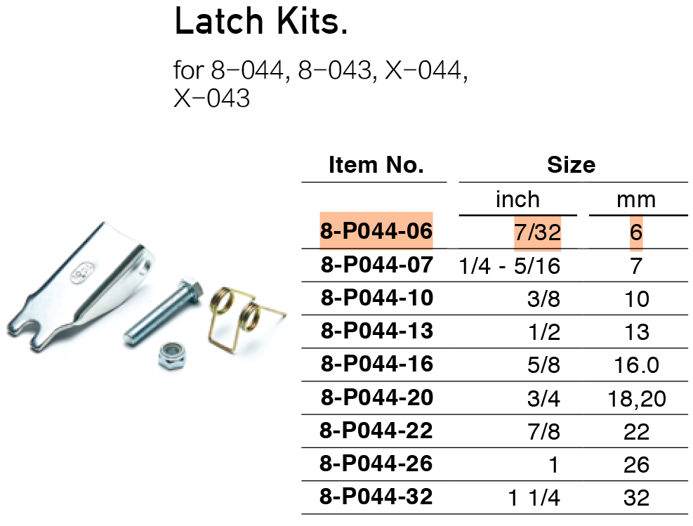 7/32 inch (6mm) Yoke 8-P044-06 Latch Kit | Wesco Industries